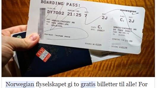Endnu engang lokkes med falske gratis flybilletter - Mandag Morgen